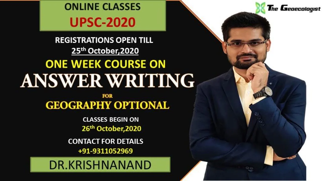 ANSWER WRITING FOR UPSC GEOGRAPHY OPTIONAL | ONE WEEK COURSE ...