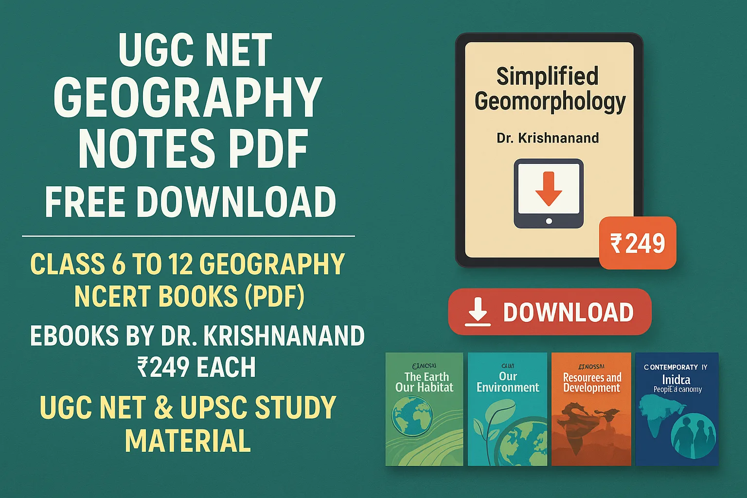 UGC NET Geography Notes PDF + Free NCERT Geography Books (Class 6 to 12 ...